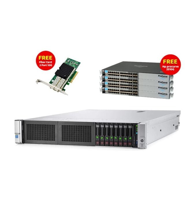 HPE Proliant DL 380 G9 2U Rack Server 8 Bay 2.5 inch + Fiber Card 2 ...