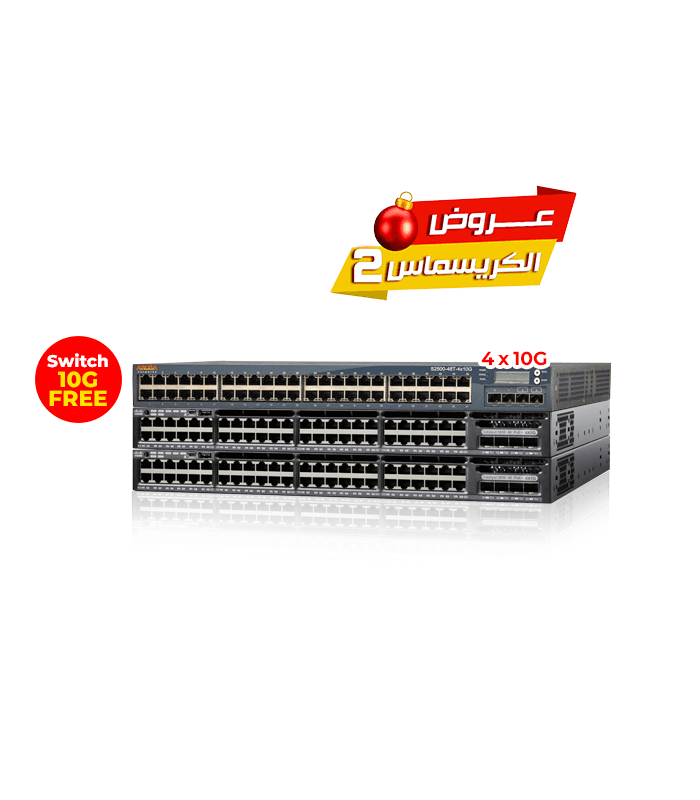 2 Cisco Catalyst 3650 48Port PoE+ + Switch ARUBA S2500 48P PoE UPLINK ...